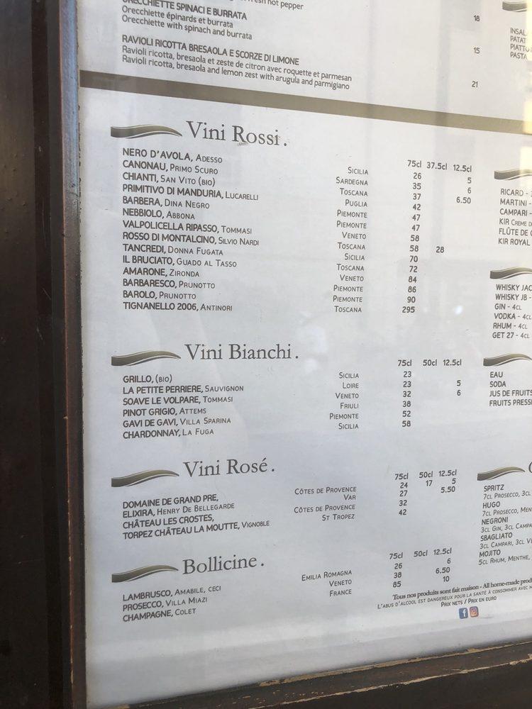 Menu at Il Viaggio - Restaurant Cannes, Cannes