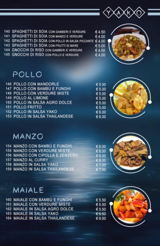 Menu at Yako Asian Fusion restaurant, Cesena, Viale Gaspare Finali