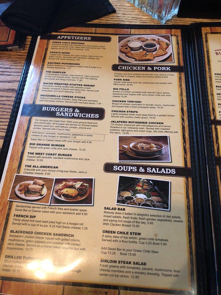 Menu at Cattle Baron, El Paso, Airway Blvd