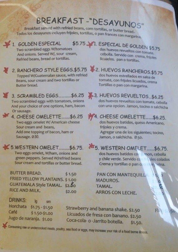 Menu at Golden Chicken & Bread restaurant, Richmond