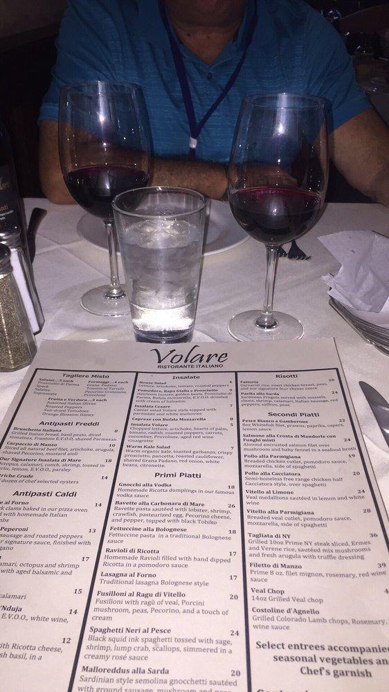 Menu at Volare Ristorante Italiano restaurant, Chicago, 201 E Grand Ave