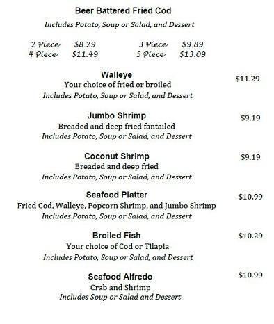 Menu at Castillo's Restaurant Inc, Cudahy