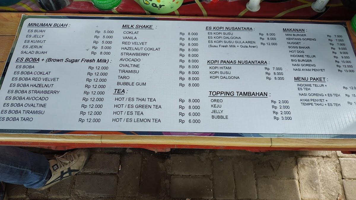 Menu at ES BUAH GULA MURNI restaurant, Yogyakarta
