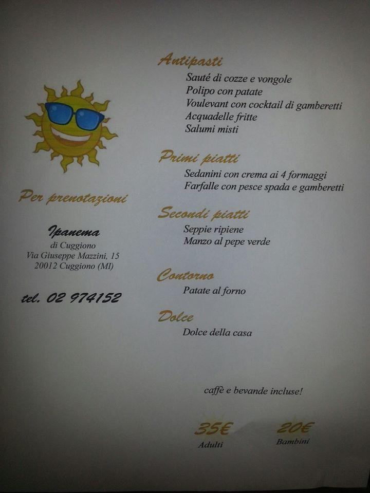Menu at Ipanema Ristorante Pizzeria, Cuggiono