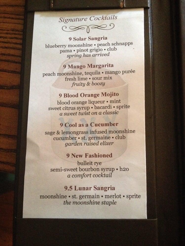 Menu at Moonshine Philly pub & bar, Philadelphia