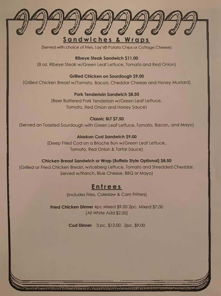 Menu at The Office Bar & Grill, Channahon