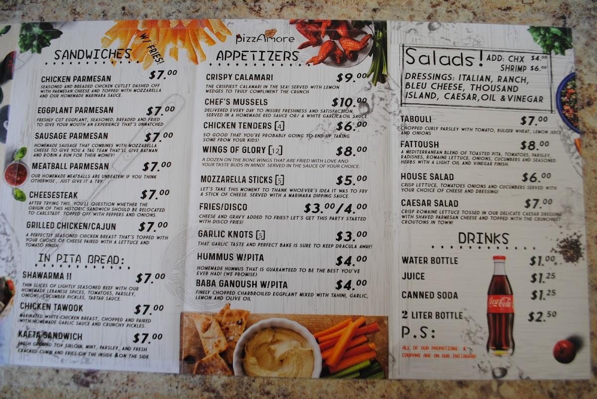Menu at PizzAmore Italian Kitchen pizzeria, Carlstadt
