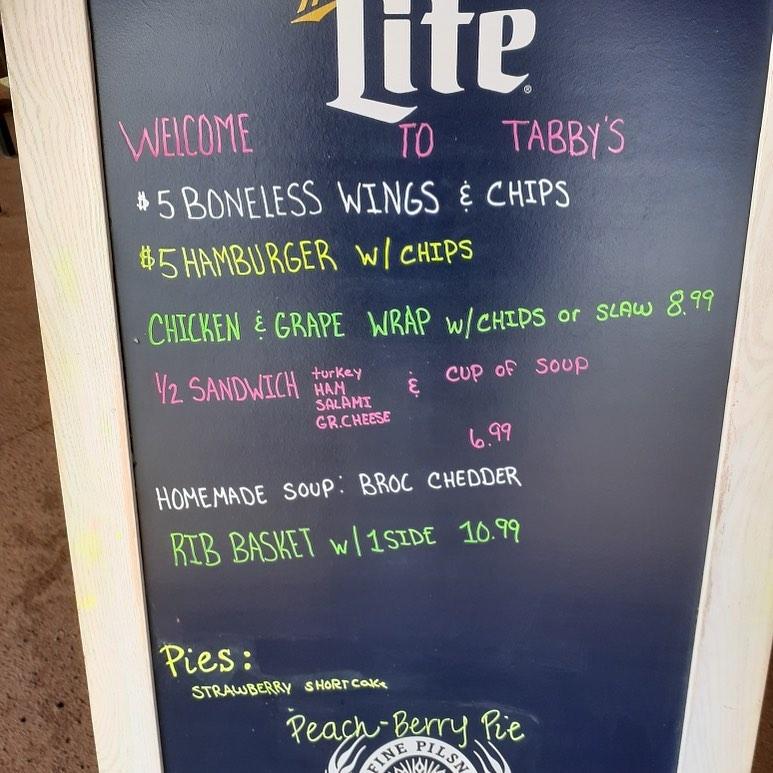 Menu at Tabby’s Bar And Grill, Lake Placid