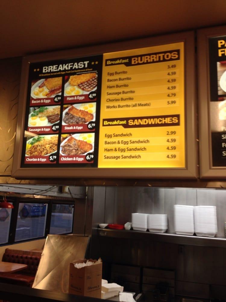 Menu at Alex Burgers restaurant, Los Angeles, E Olympic Blvd