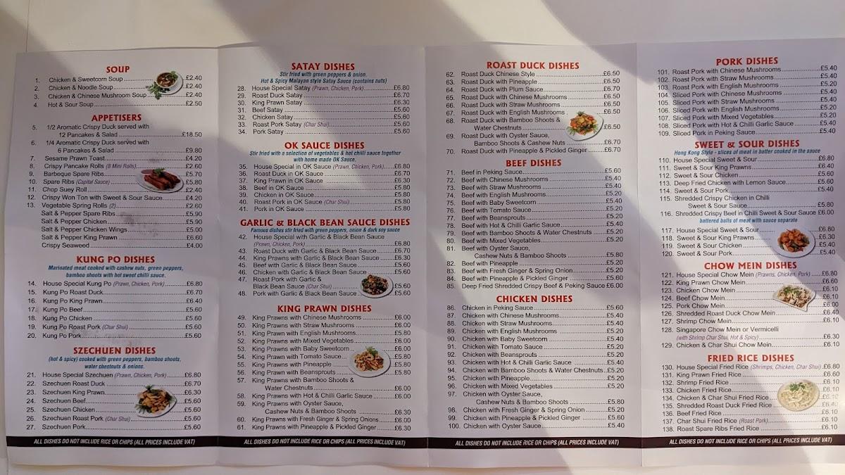 Menu at Shanghai Palace fast food, Huddersfield, 359 Wakefield Rd