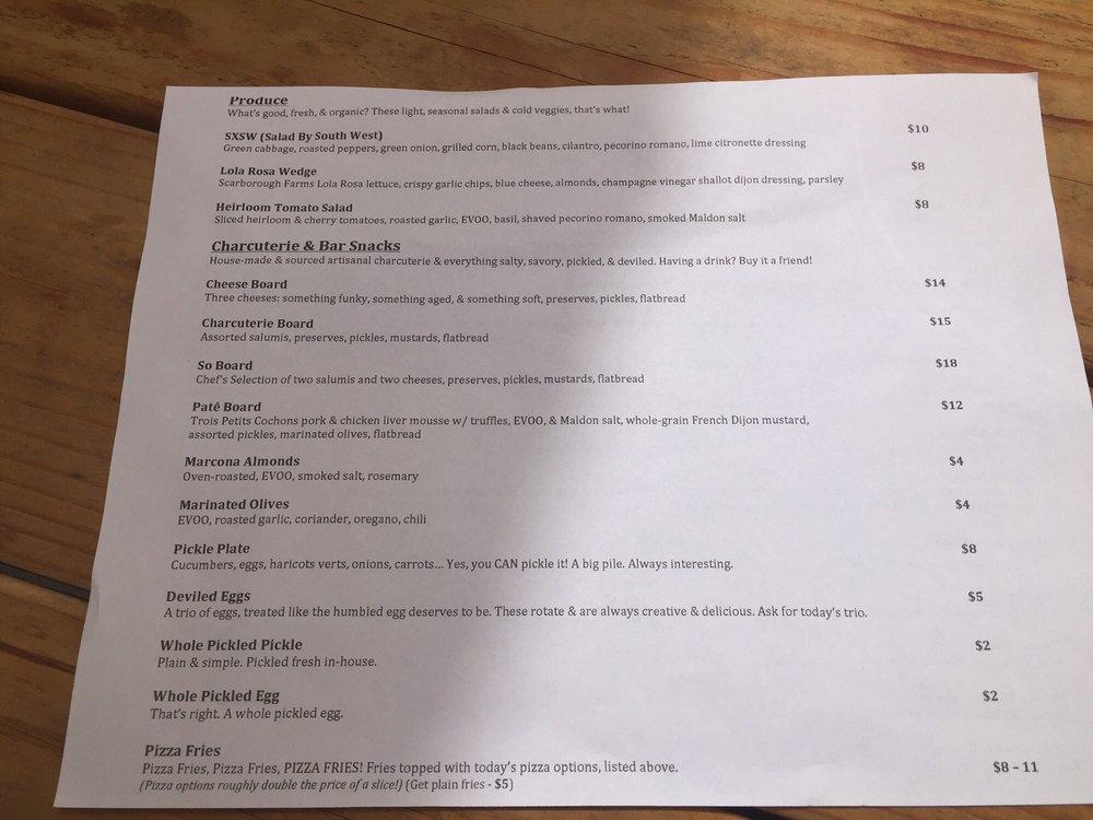 Menu at Fluid State Beer Garden pub & bar, Ventura
