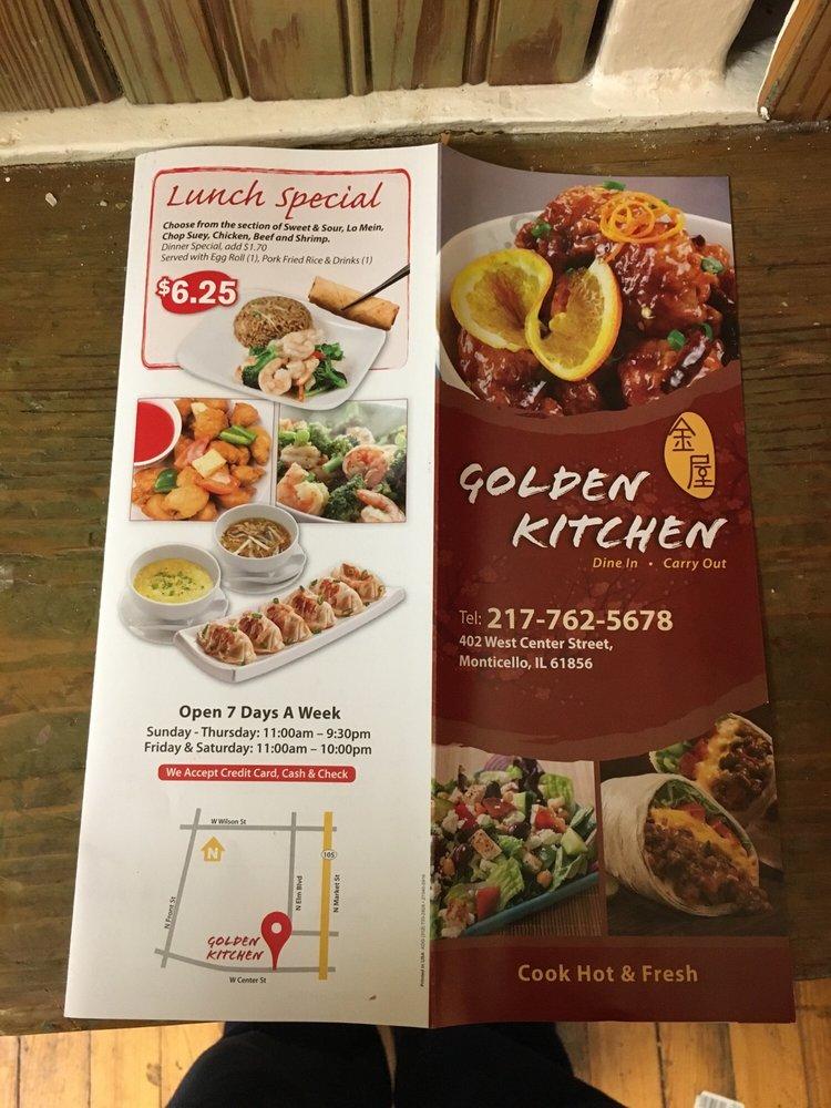 Menu at Golden Kitchen restaurant, Monticello