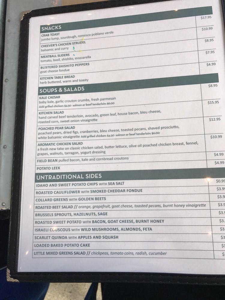 Menu at Kitchen No. 324 restaurant, Oklahoma City, 324 N Robinson Ave