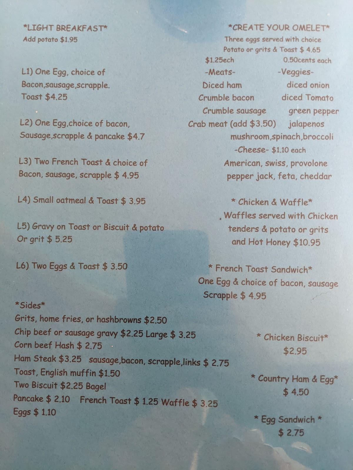 Menu at Lenny's Restaurant, Colonial Beach