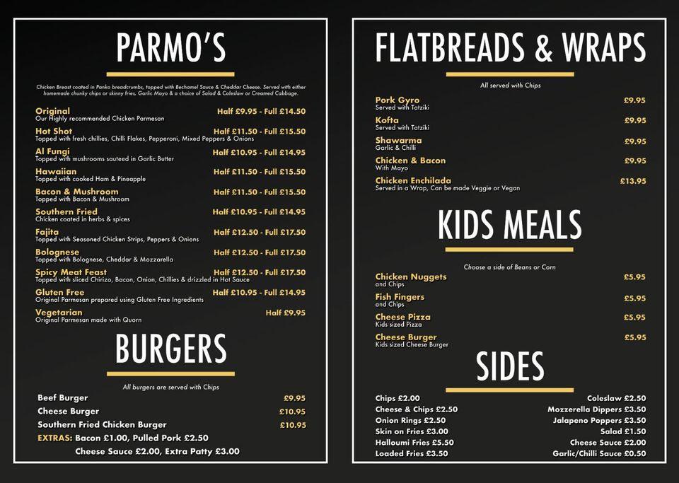 Menu at Open Jar pub & bar, Hartlepool