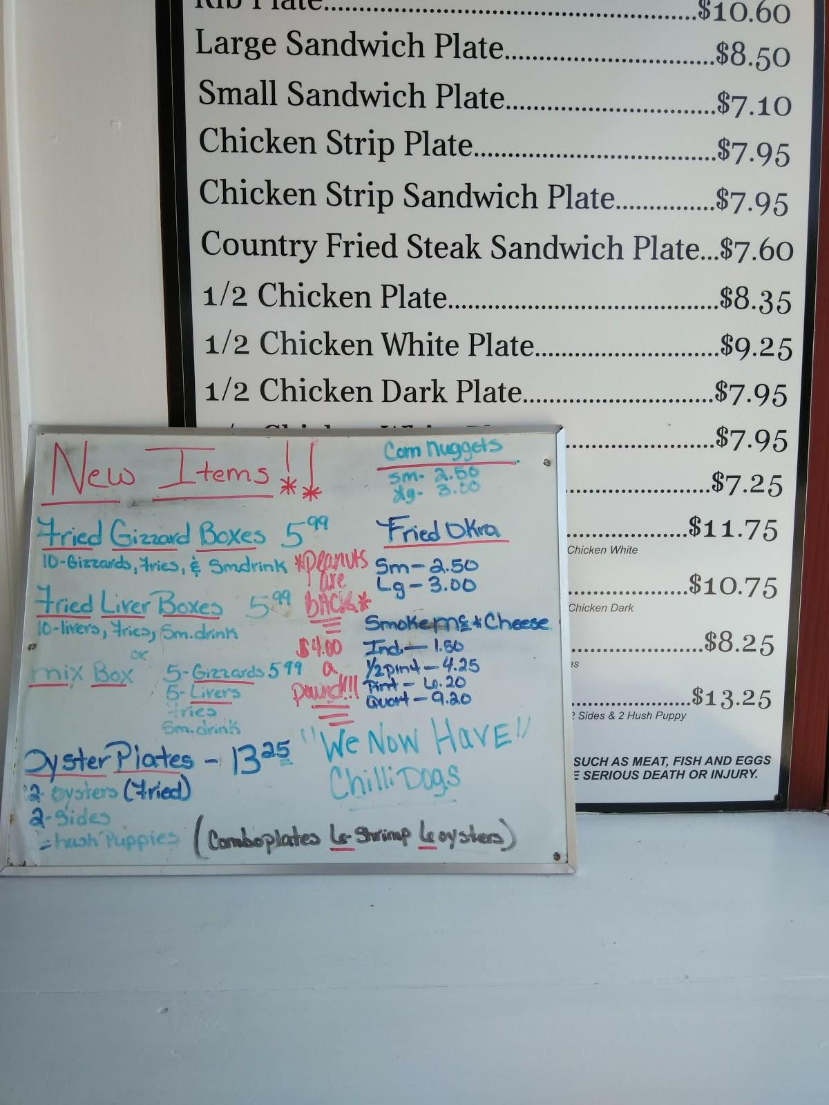 Menu at Vann's Bar B Q, Jesup