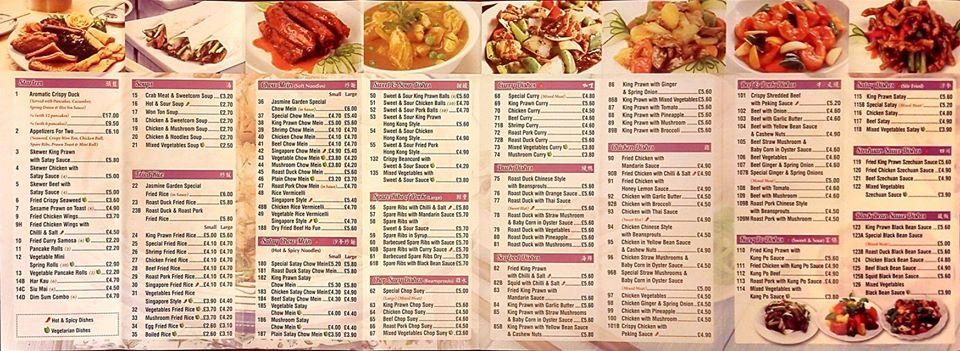 Menu at Jasmine Garden Chinese Takeaway fast food, Canterbury