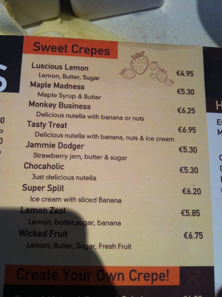 Menu at Lemon Jelly Cafe, Dublin