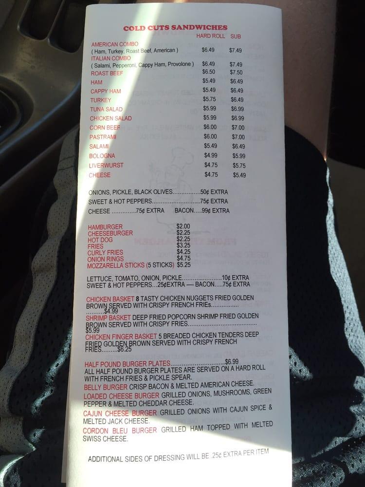 Menu at Robo's, Lagrangeville