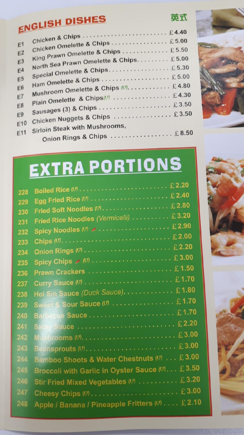 Menu at Royal Chef fast food, Plymouth