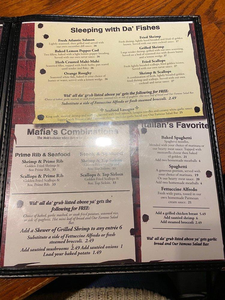 Menu at Chicago Speakeasy steakhouse, Des Moines
