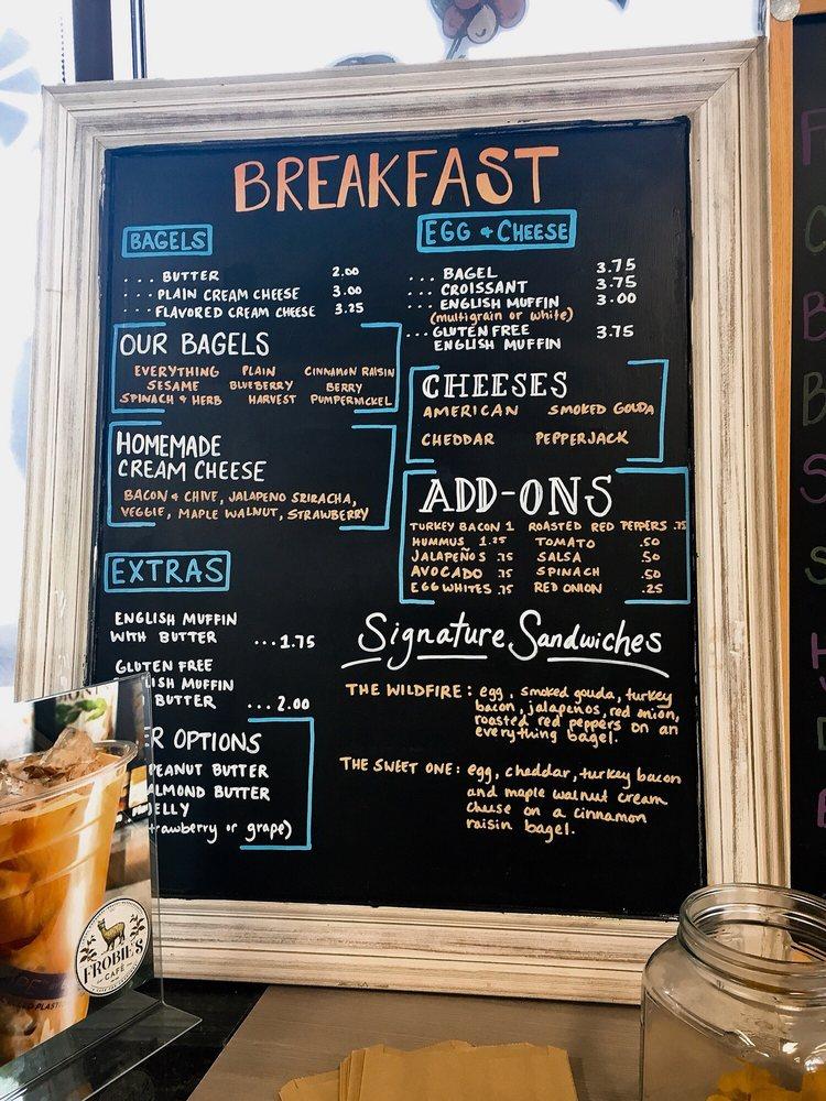 Menu at Frobie's Cafe, Dracut