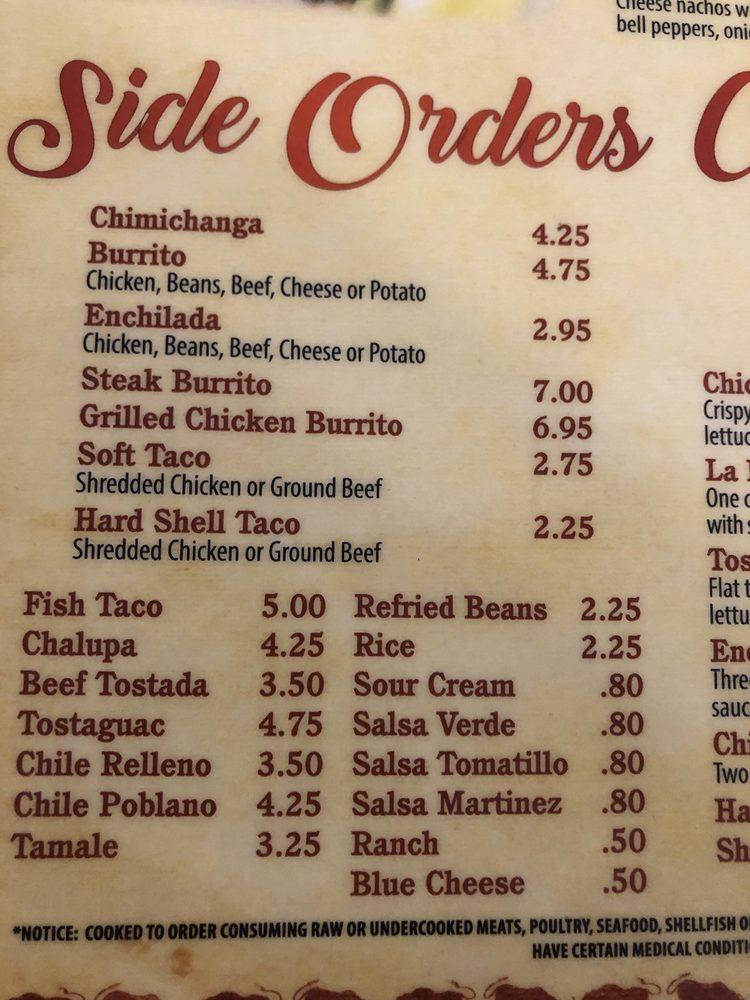 Menu at Los Bravos Mexican Restaurant, Conyers, Salem Rd SE #2097