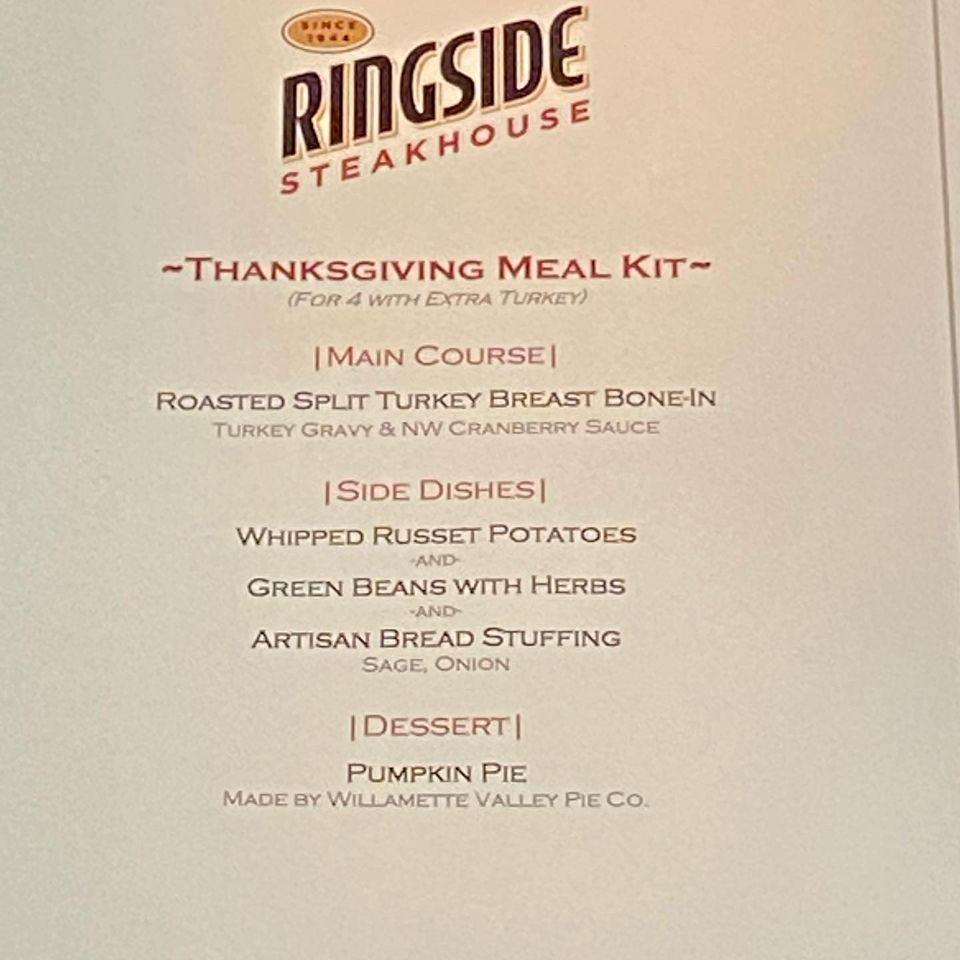 Carta de RingSide Steakhouse, Portland, W Burnside St