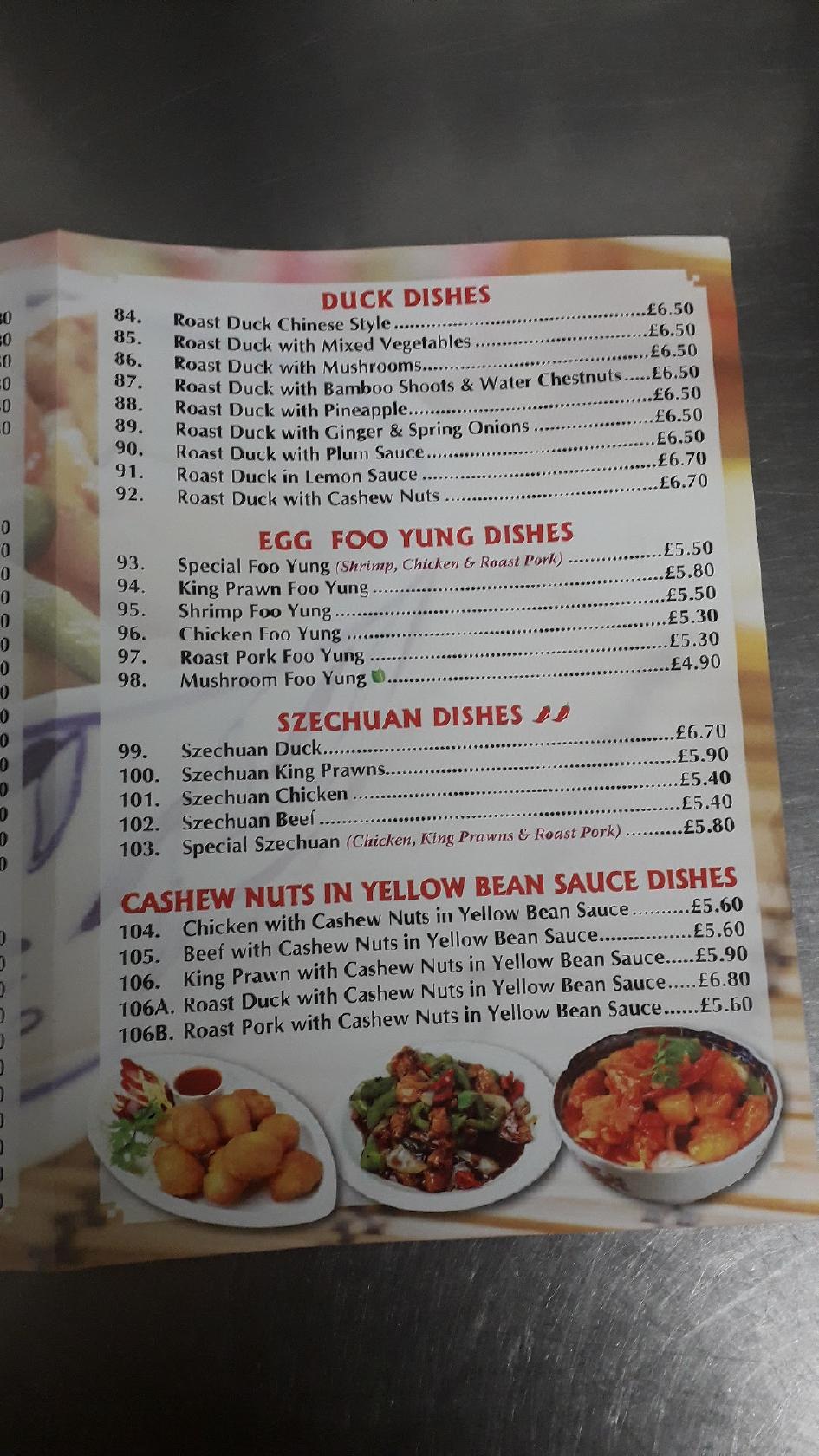 Menu at Silver Star fast food, Wragby