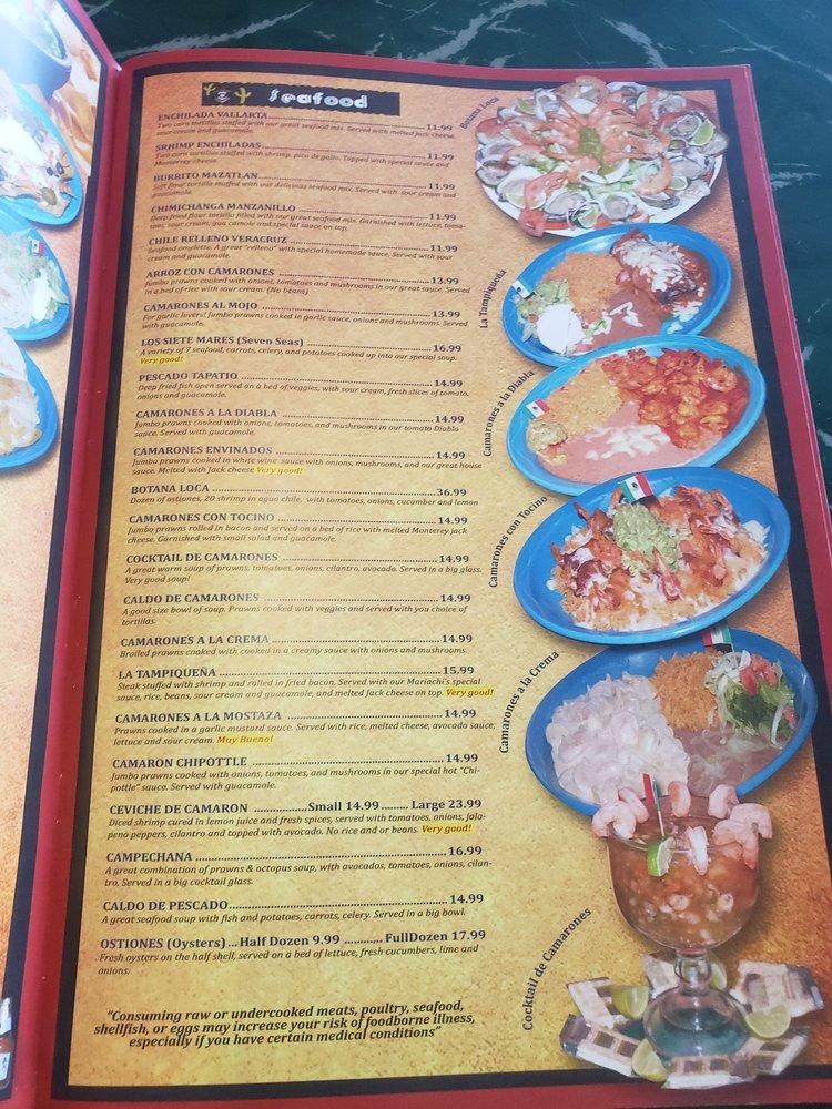 Menu at Los Mariachis Restaurant, Meridian