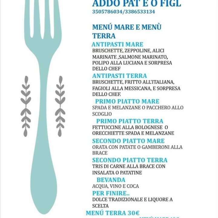 Menu da Addo o' Pate e o' Figlio ristorante, Castel Volturno