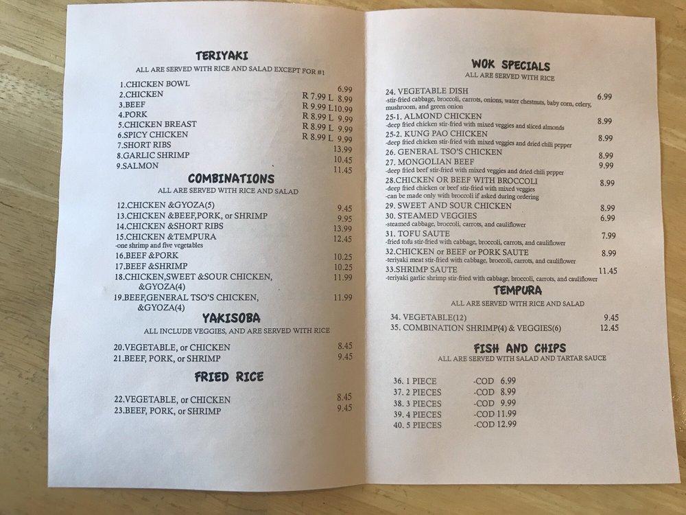Menu at Covington Teriyaki restaurant, Covington, 167th Pl SE #116