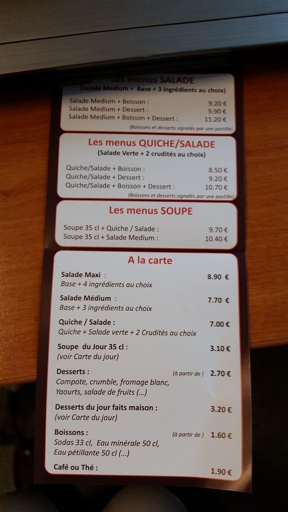 Menu at So Comptoir restaurant, Suresnes