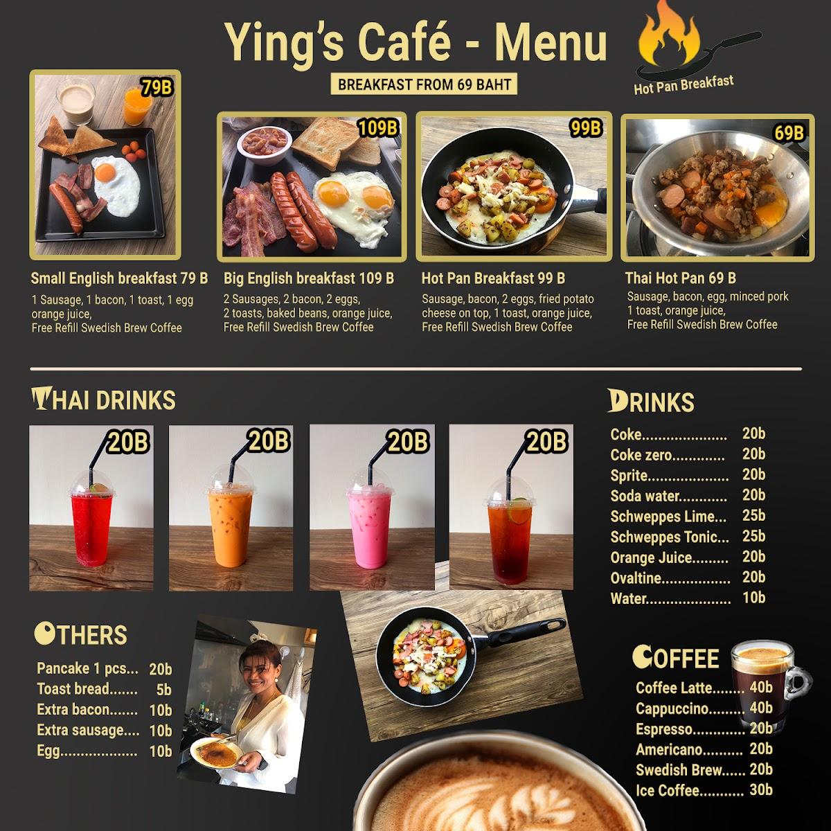 Menu at Ying’s Café Kamala restaurant, Kamala