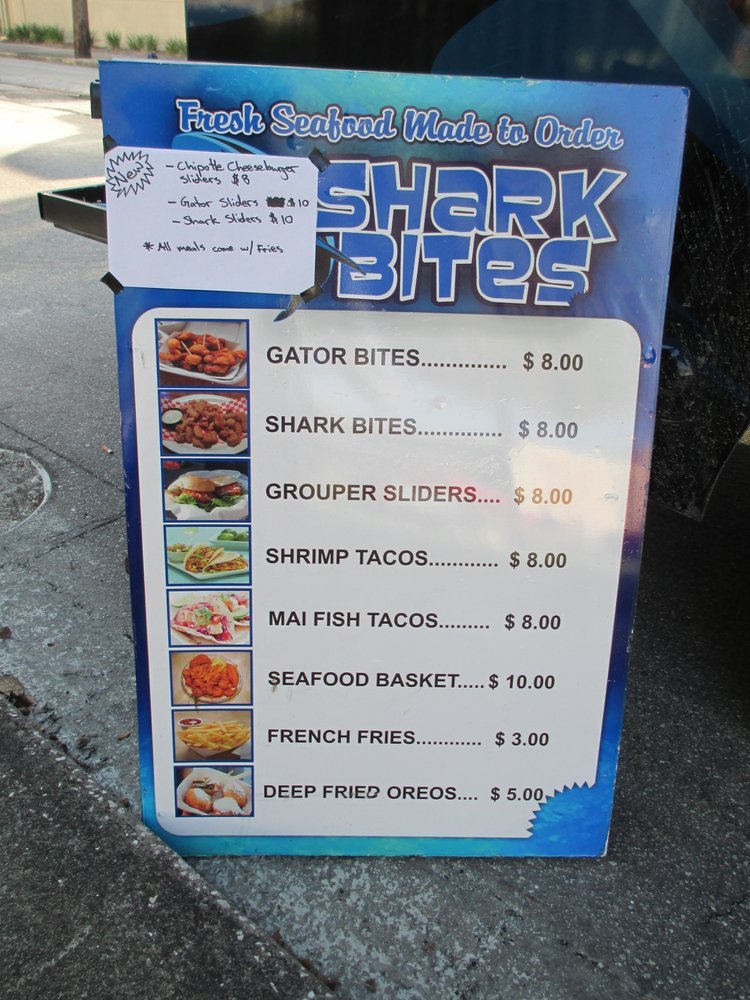 Menu at Shark Bites, New Port Richey, Shark Bites St