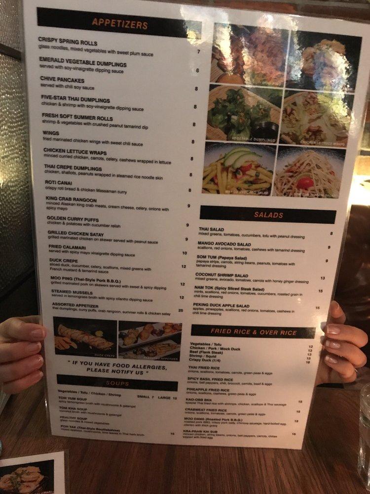 Menu at Thai 72 pub & bar, West New York