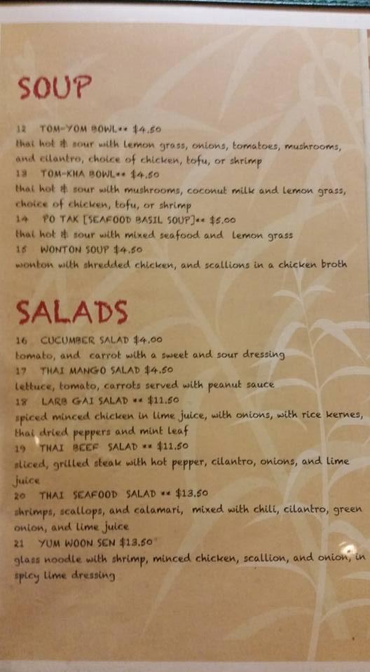 Menu at Thai Mango pub & bar, New Smyrna Beach