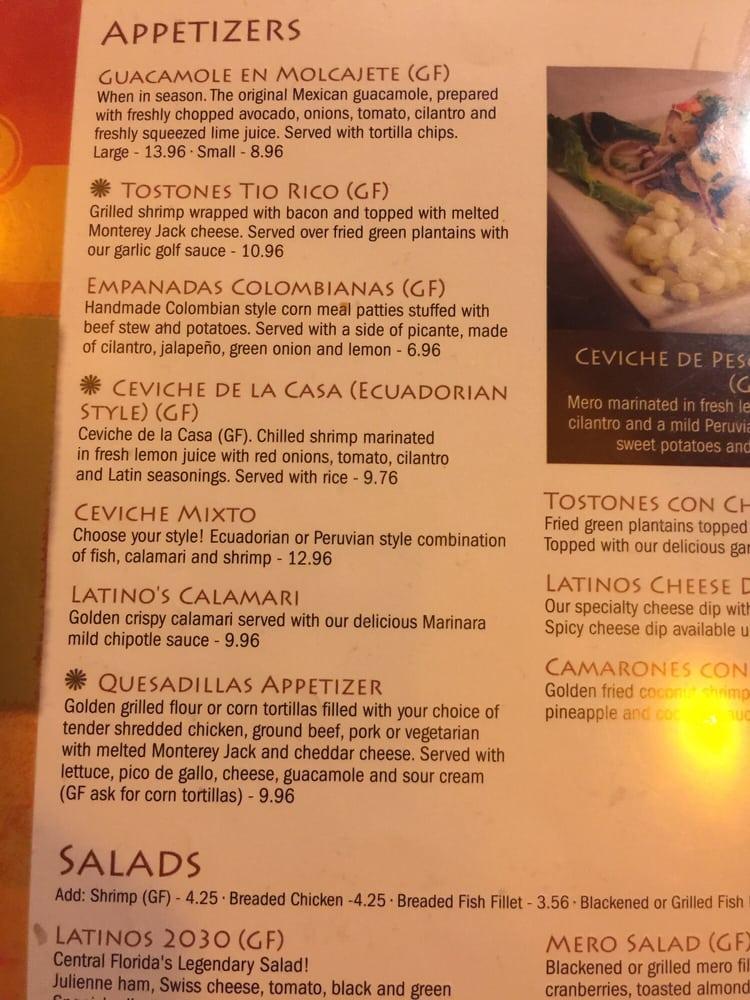 Menu at Latinos y Mas Restaurant, Ocala, S Pine Ave