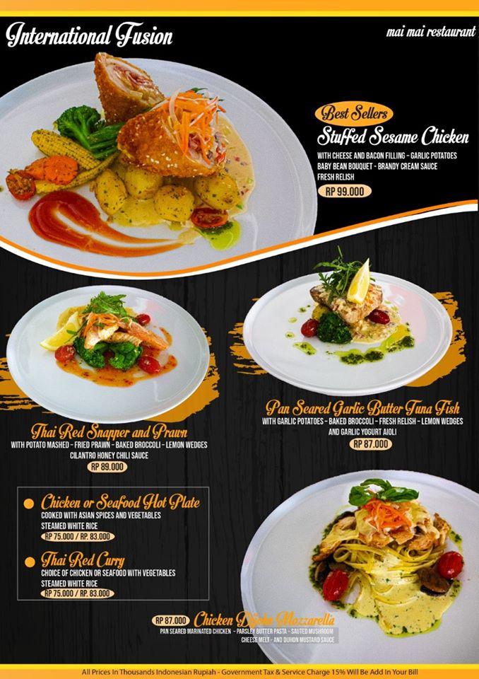 Menu at Mai-Mai Restaurant, Mengwi