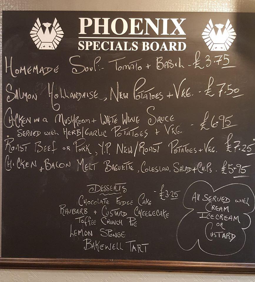 Menu at Phoenix Pavilion pub & bar, Rotherham