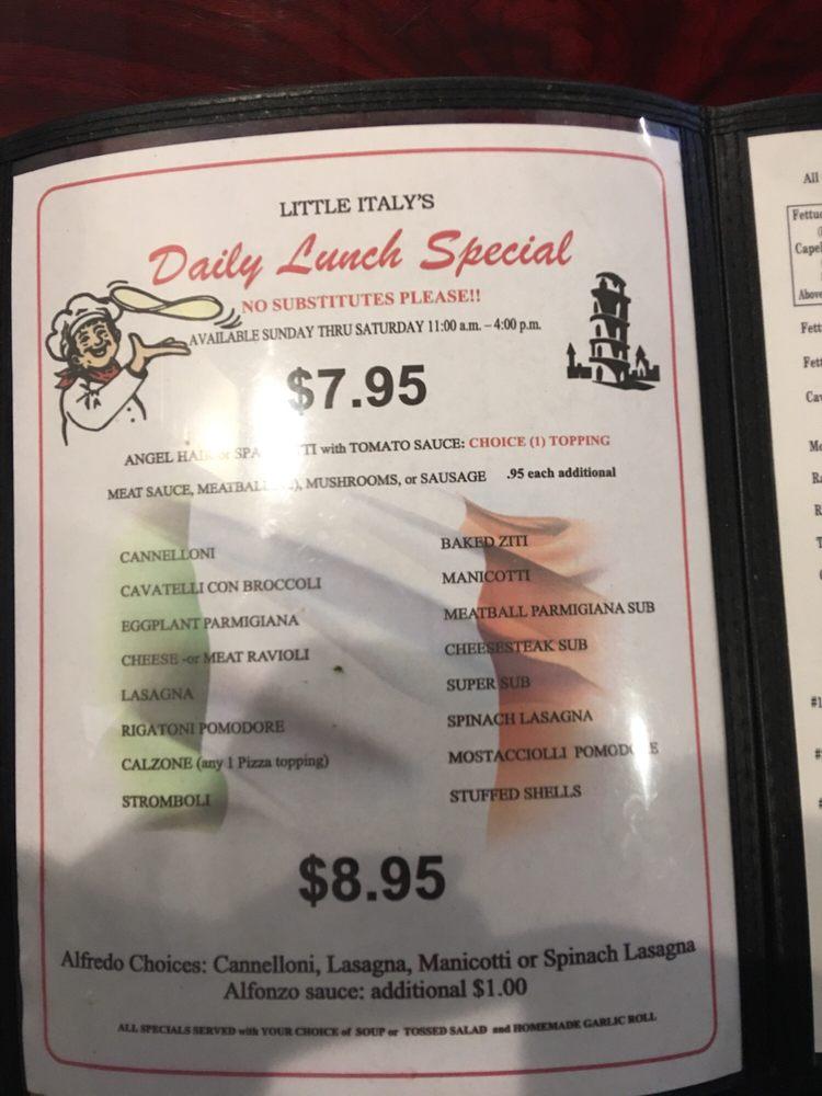 Menu at Little Italy Restaurant, Tyler, S Broadway Ave