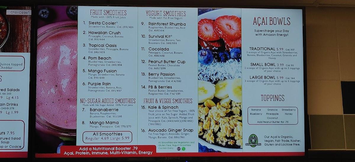 Menu at Natures Table Epicenter cafe, Clearwater, 58th St N