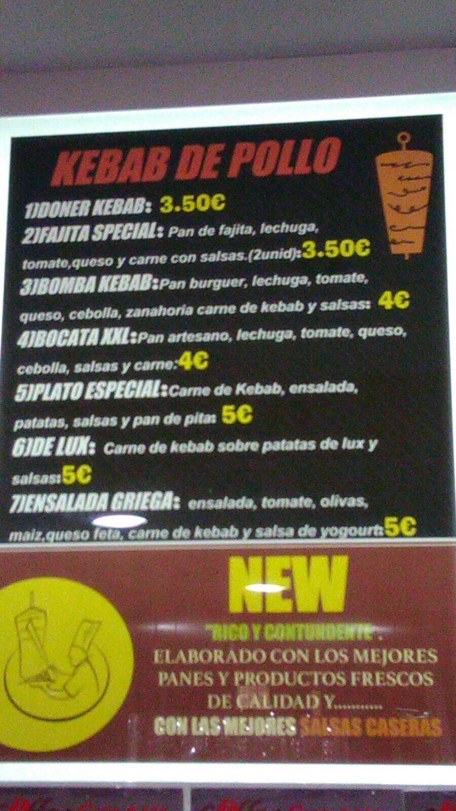 Carta del restaurante PC Chicken Park, La Guardia