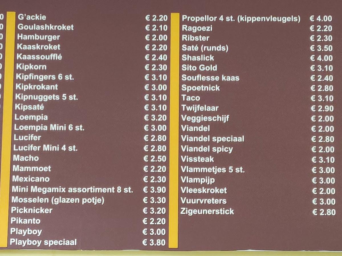 Speisekarte von wilFRIET (Frituur/Snackbar), Zonhoven