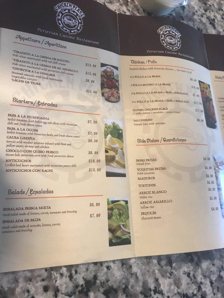 Menu at Chicken Place Restaurant, Patchogue, 82 E Main St