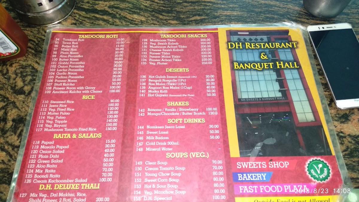 Menu at DH Sweets and Banquet Hall and Restaurant, Sudhar
