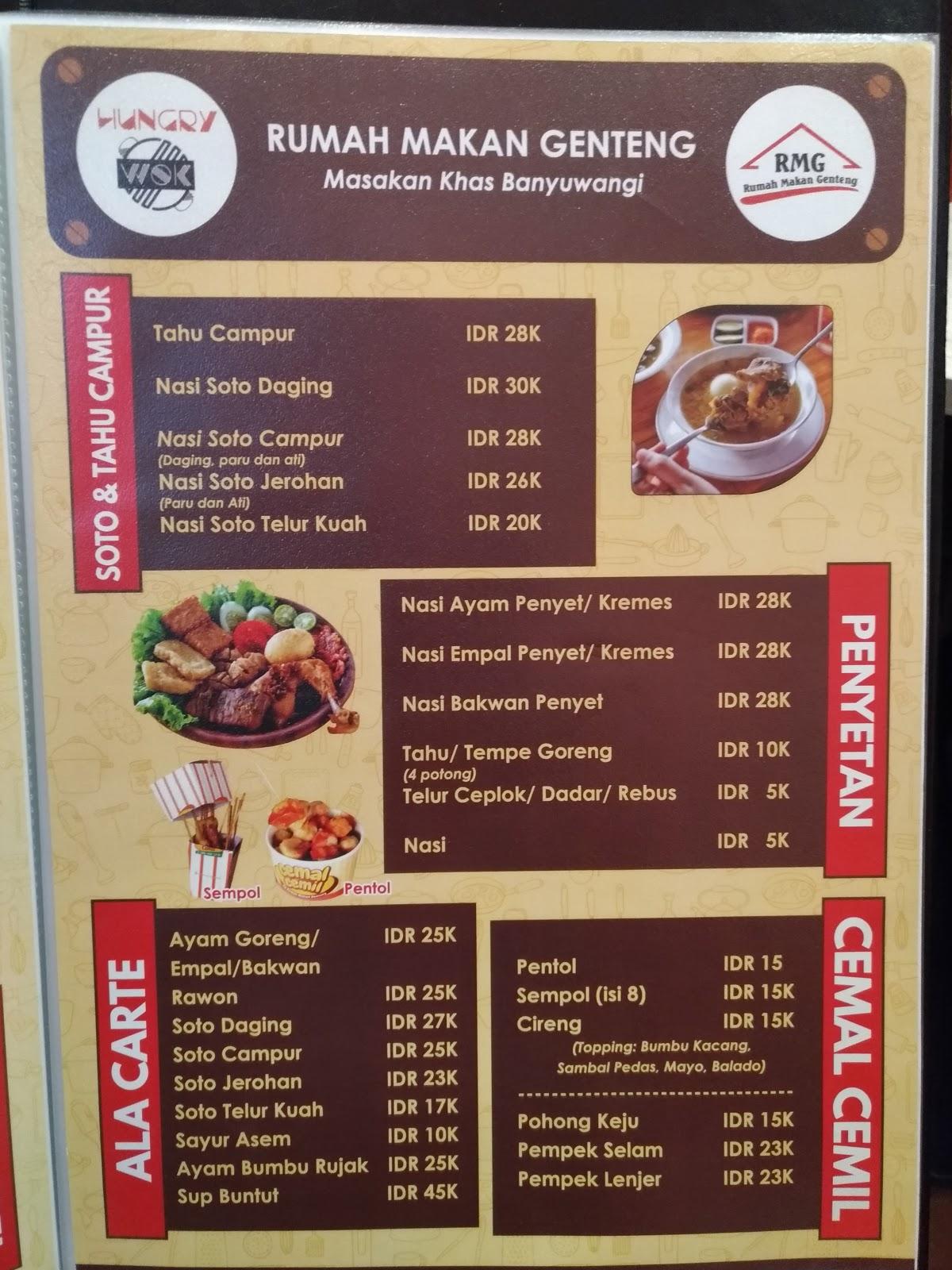 Menu at Hungry Wok cafe, Surabaya, Jl. Dr. Ir. H. Soekarno No.57