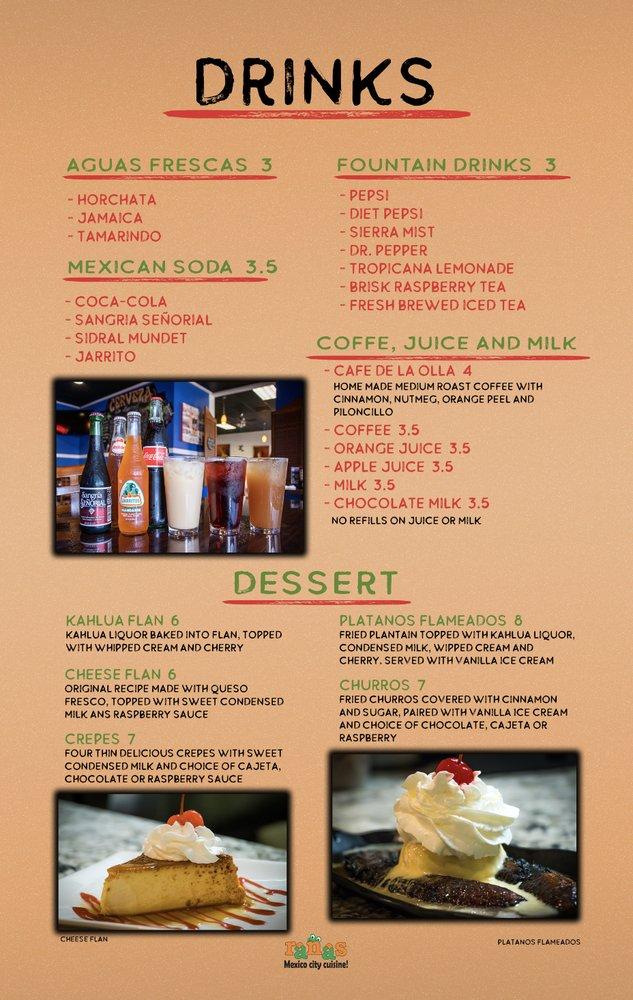 Menu at Ranas restaurant, Spring Valley