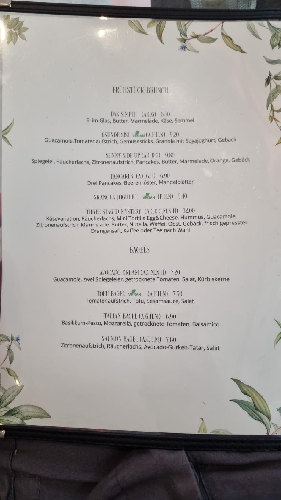Speisekarte von Spazio Cafe, Wien
