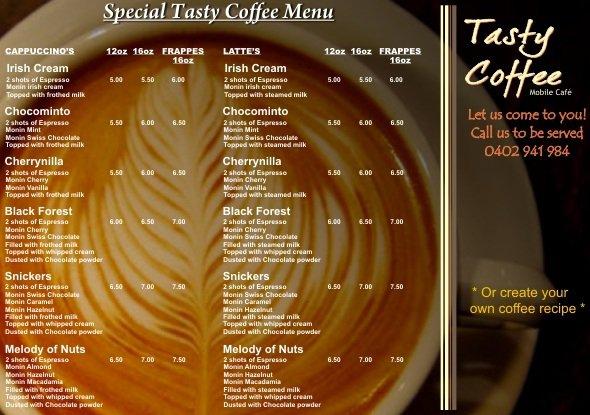 Menu at Taste Espresso cafe, Collaroy, 1085 Pittwater Rd